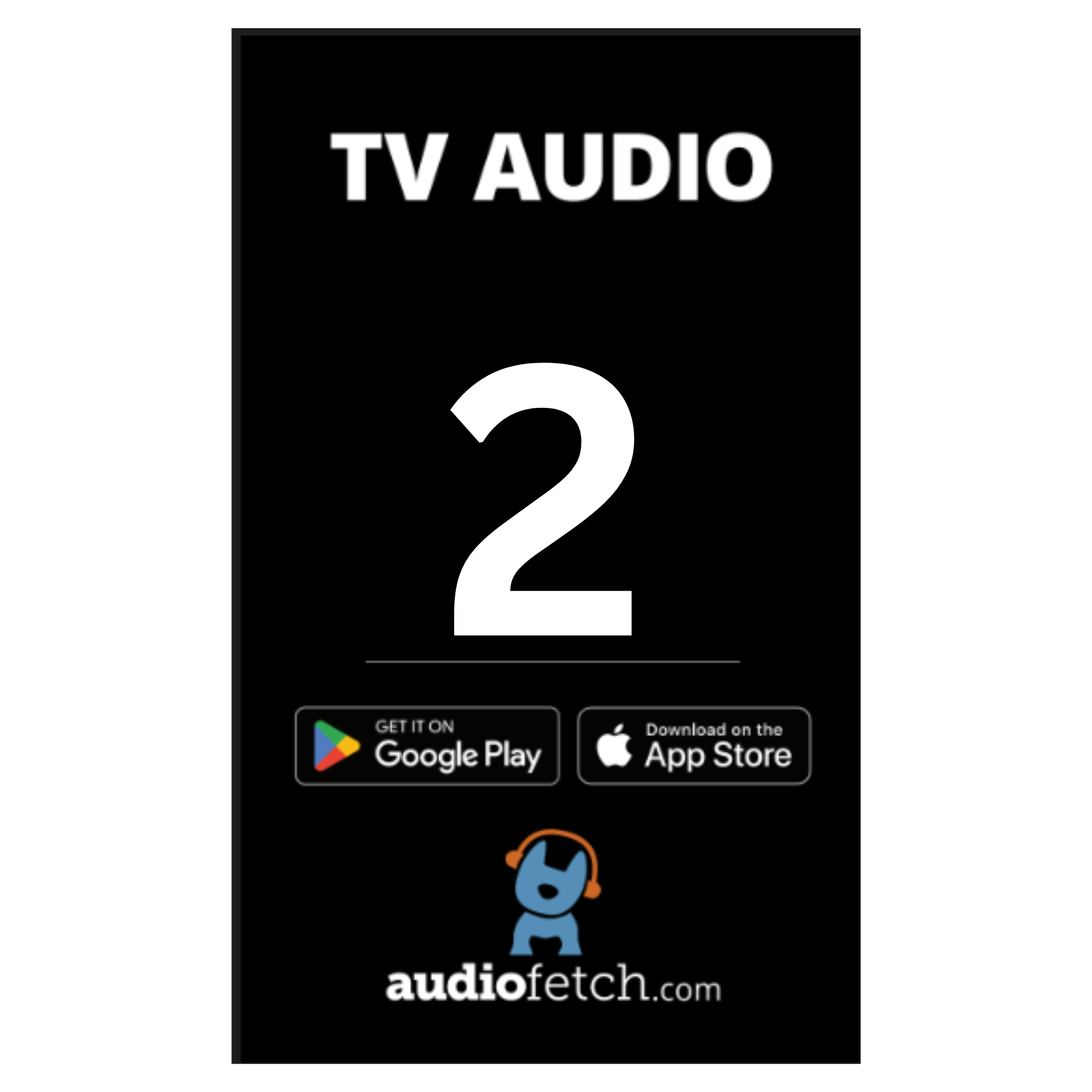 AudioFetch Tune To Sign Card With Numbers – Broadcastvisionstore